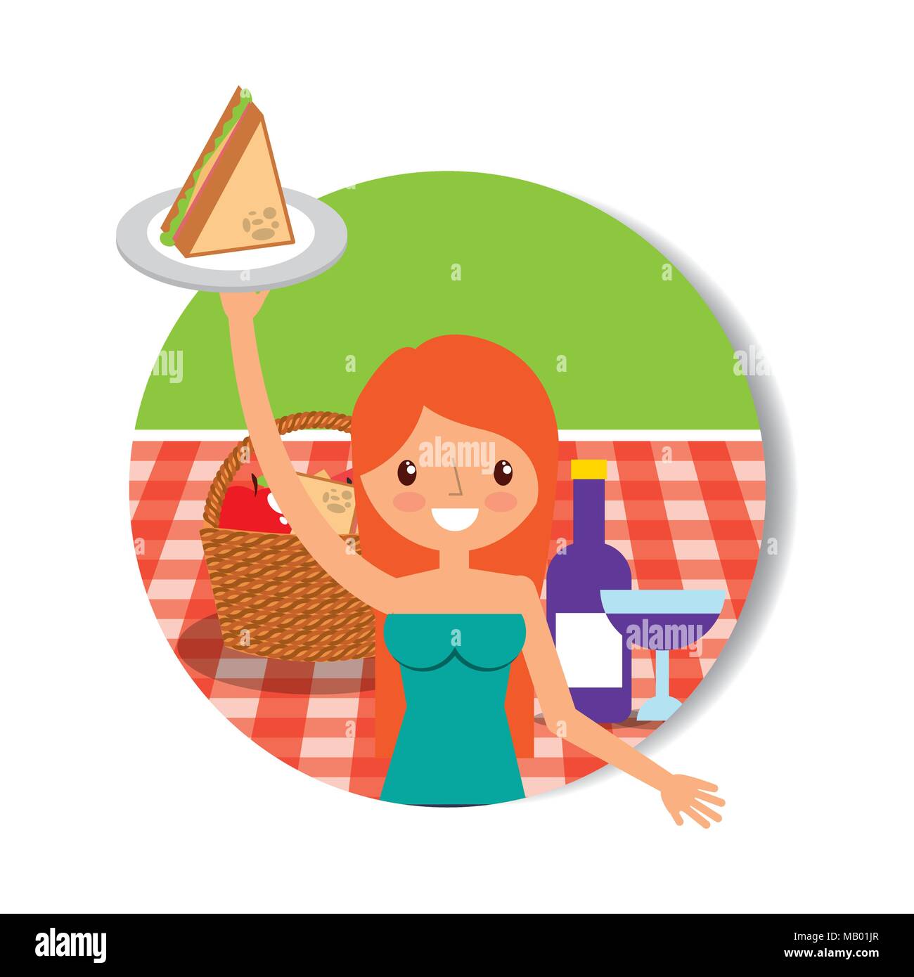 happy people picnic Stock Vector Image & Art - Alamy