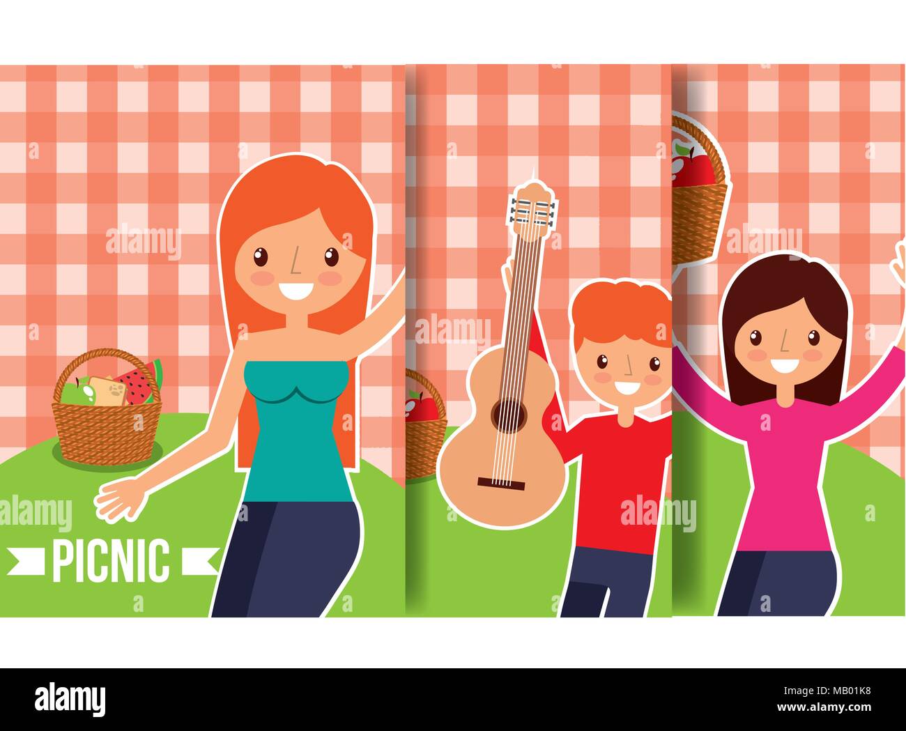 Picnic friends beach Stock Vector Images - Alamy