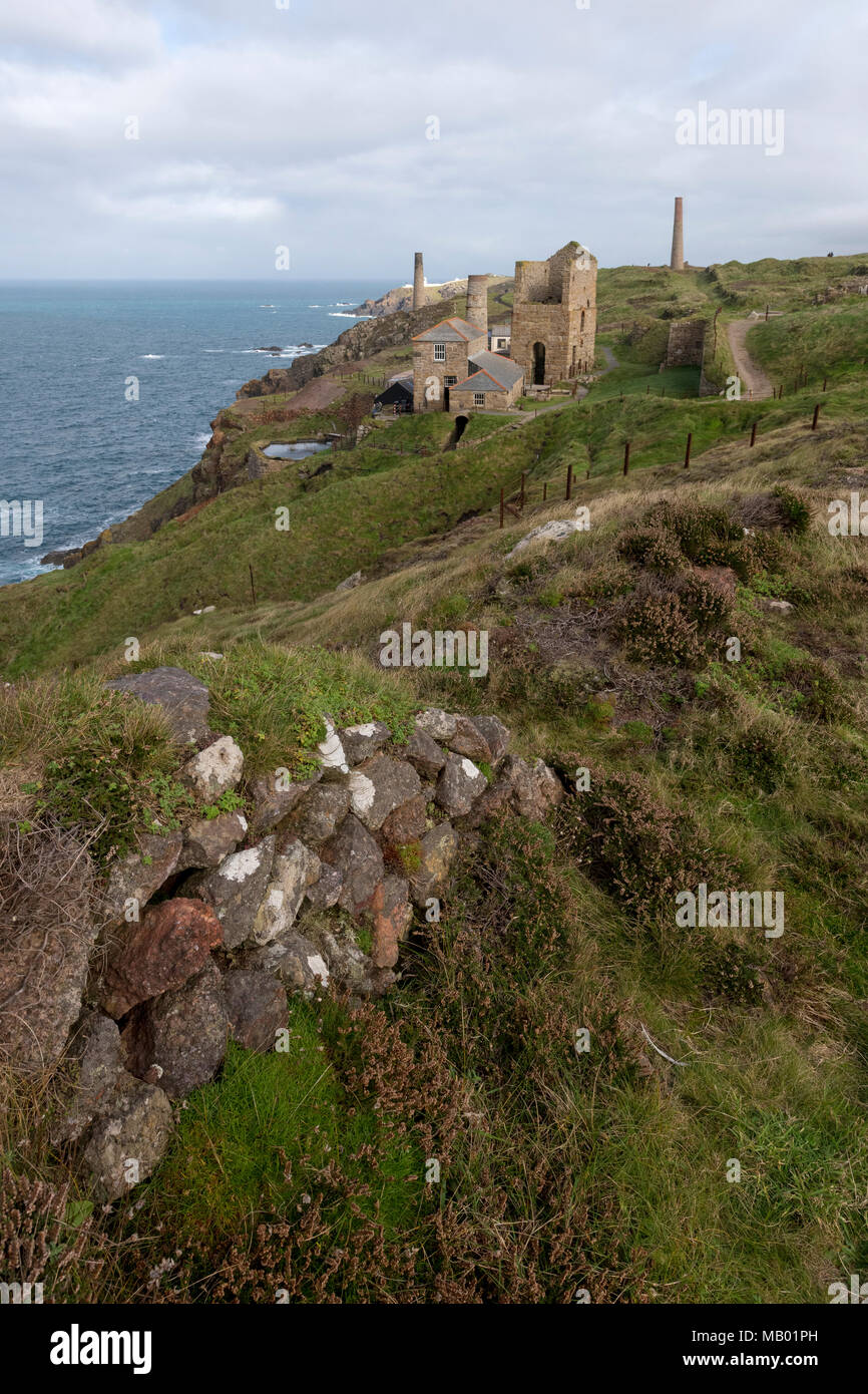 The old mine buildings at Levant in West Cornwall Stock Photo - Alamy
