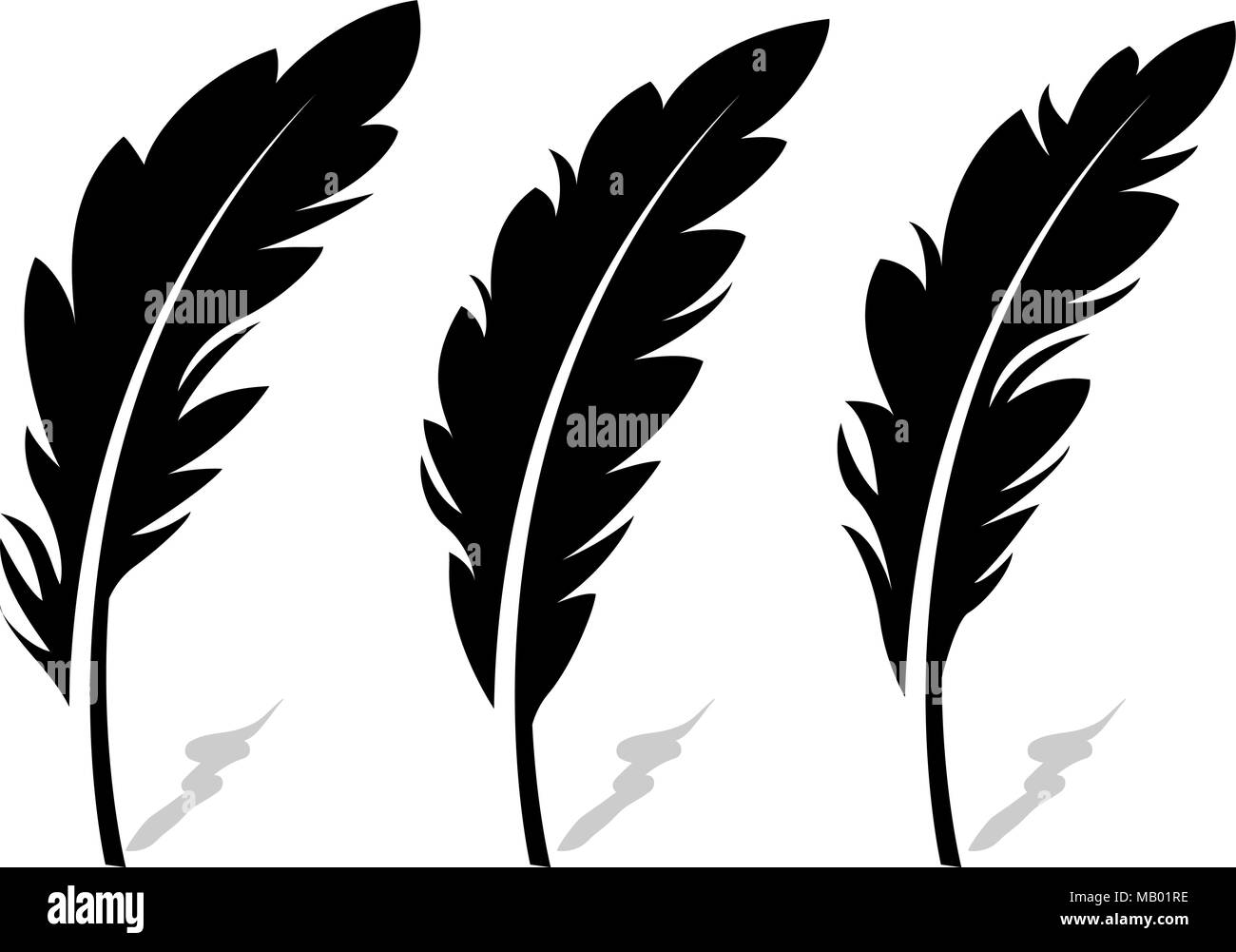 Silhouette feather icons Stock Vector Images - Alamy