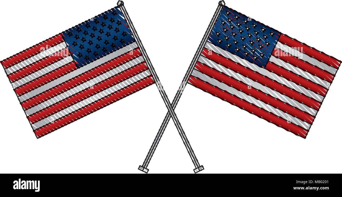 american flag crossed patriotic symbol Stock Vector Image & Art - Alamy