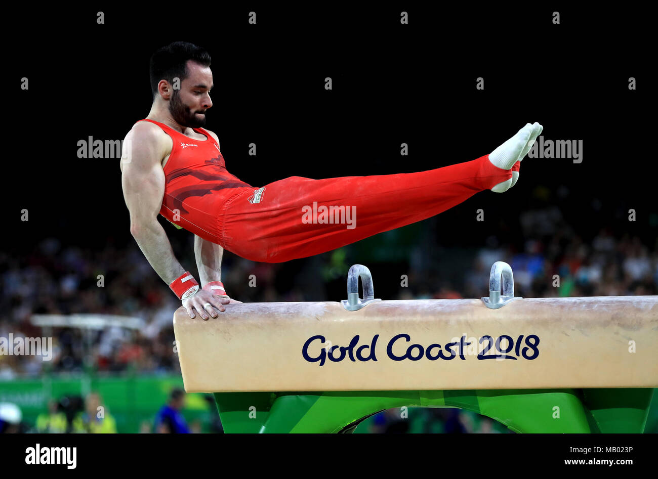 England's James Hall competes on the Pommel horse during the men's men ...