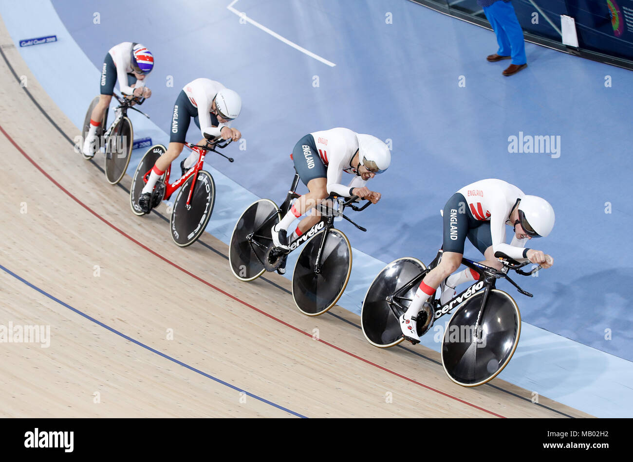 Left to right, England's Ethan Hayter, Charlie Tanfield, Kian Emadi and ...
