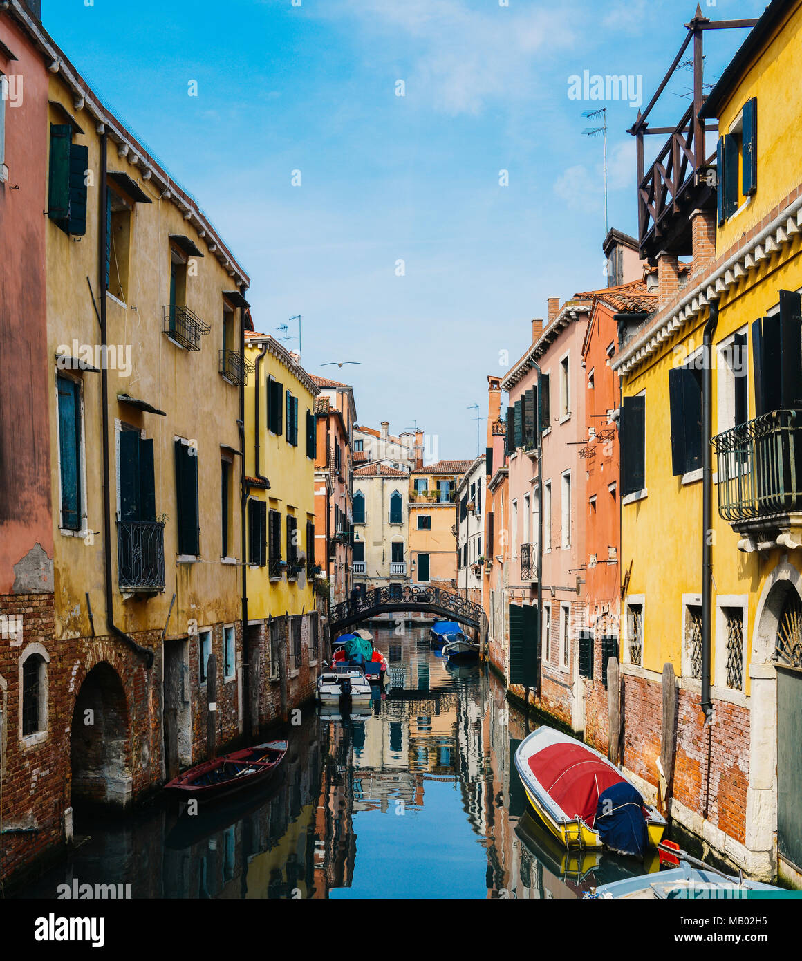 Colourful and relaxing canal in Venice, Veneto, Italy Stock Photo - Alamy