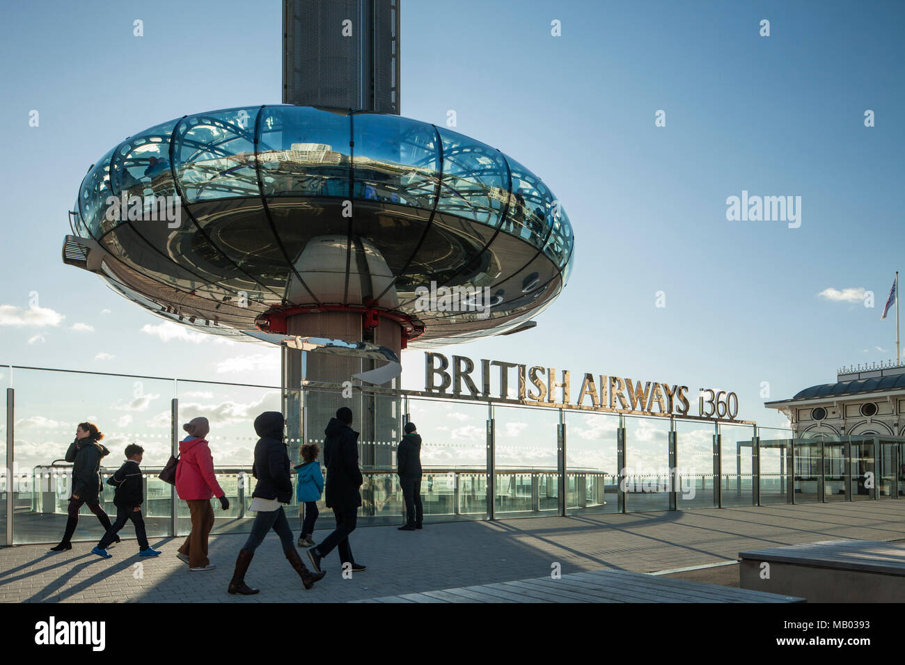 Afternoon at i360 tower on Brighton seafront Stock Photo - Alamy
