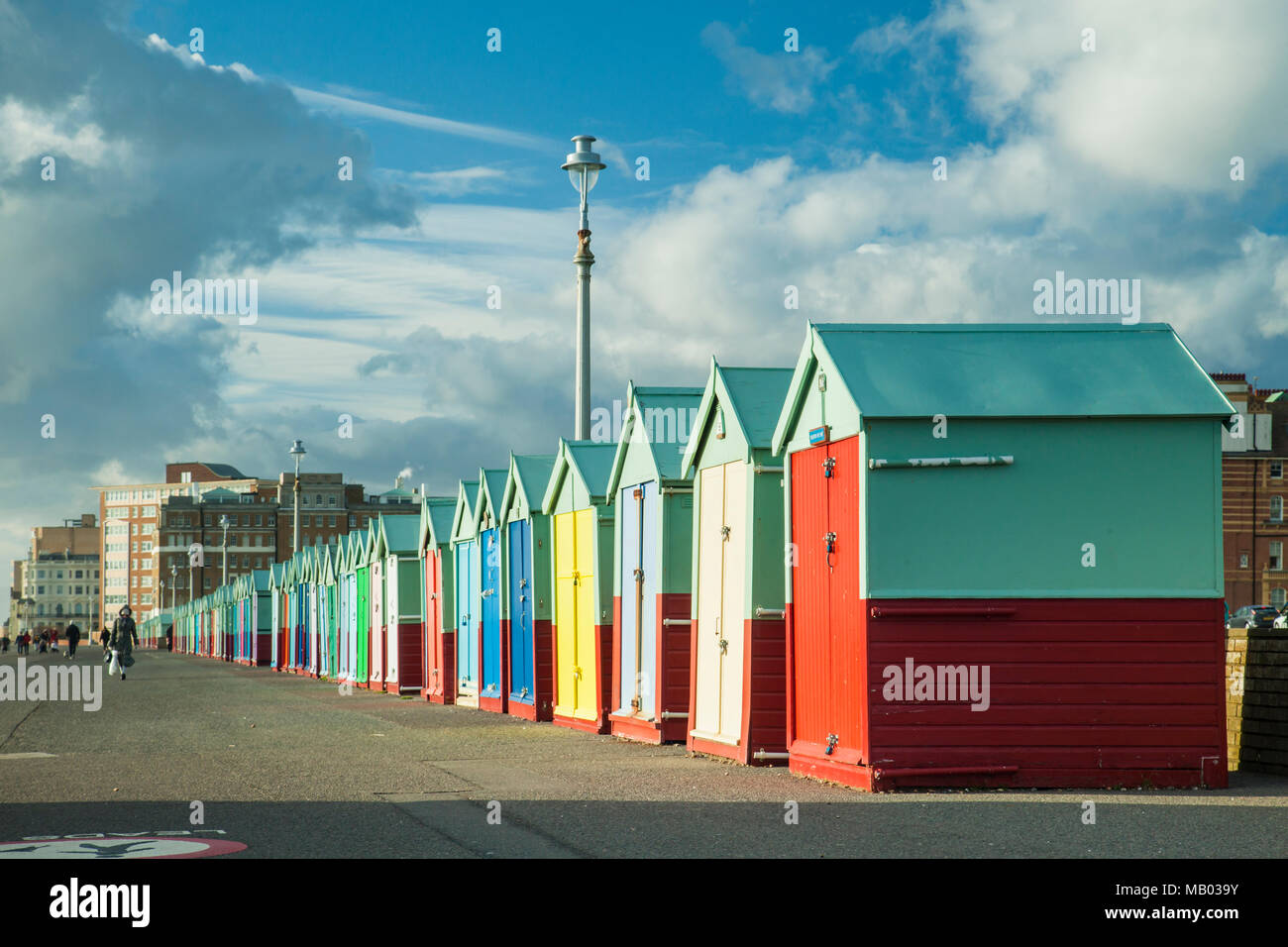 Beach huts on Hove seafront Stock Photo - Alamy