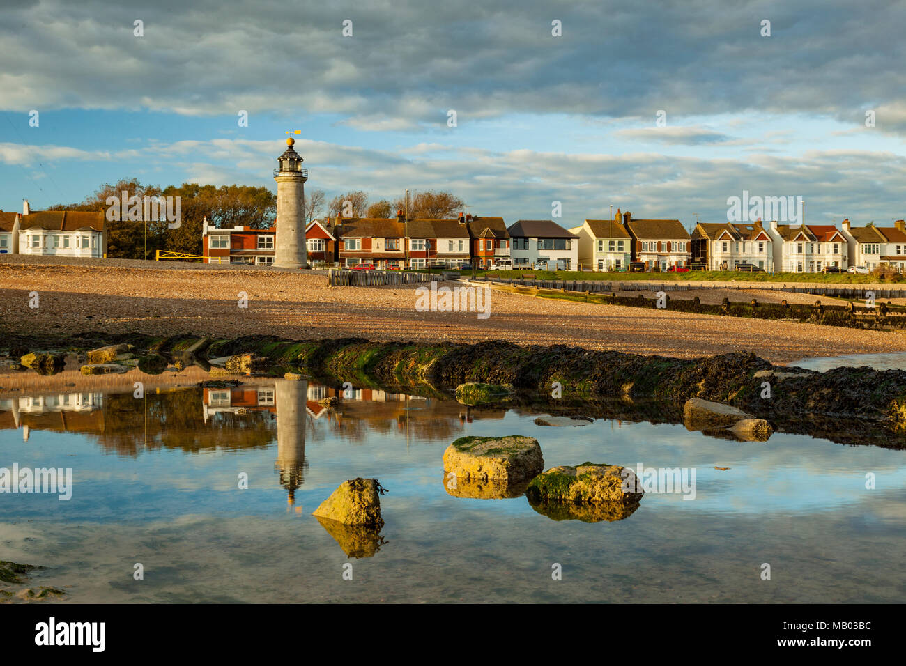 Sunset at Kingston Lighthouse Stock Photo - Alamy