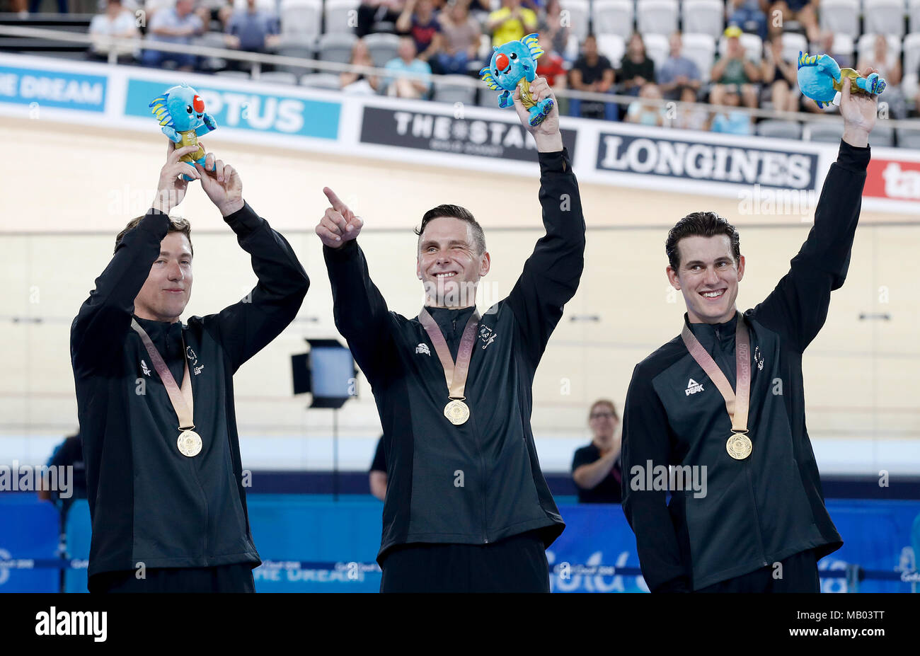 New Zealand's Ethan Mitchell (left), Edward Dawkins (centre) and Sam ...