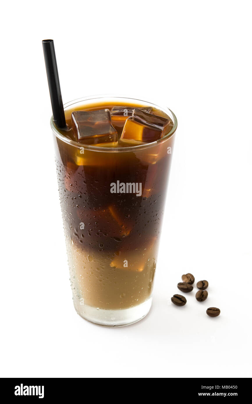 Ice coffee glass on Cut Out Stock Images & Pictures - Alamy