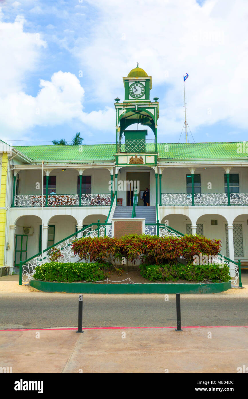 National supreme court building at the Cruise destination Belize in ...