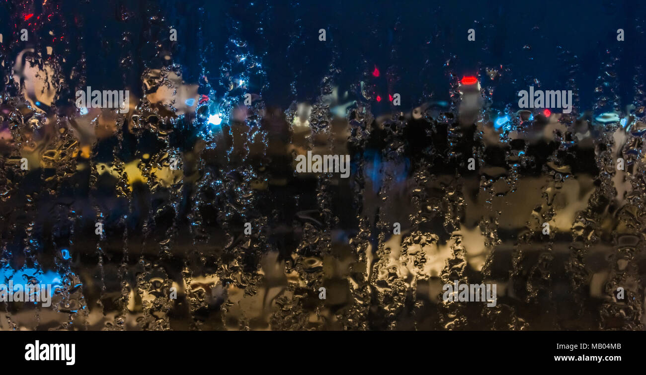 rainy night through the window Stock Photo - Alamy