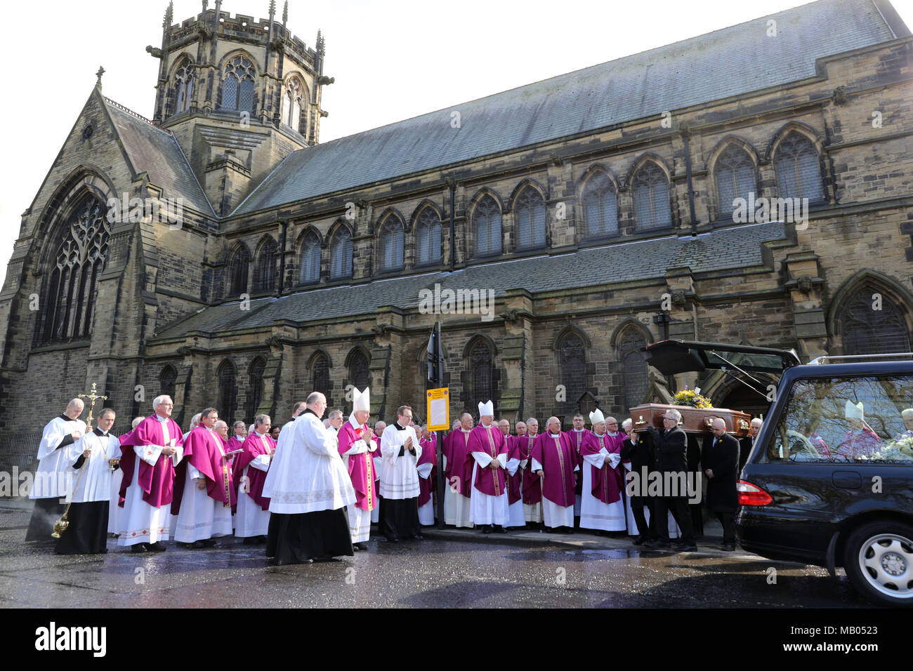 The coffin of Cardinal Keith O'Brien leaves the Church of St Michael in ...