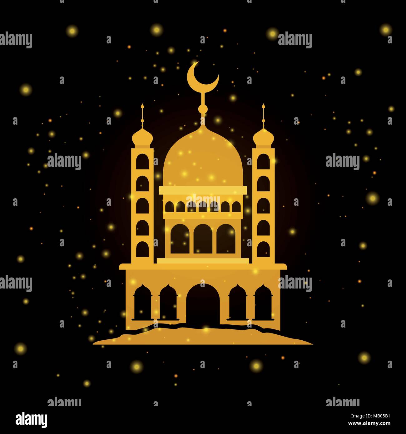 eid mubarak temple facade with moon Stock Vector Image & Art - Alamy