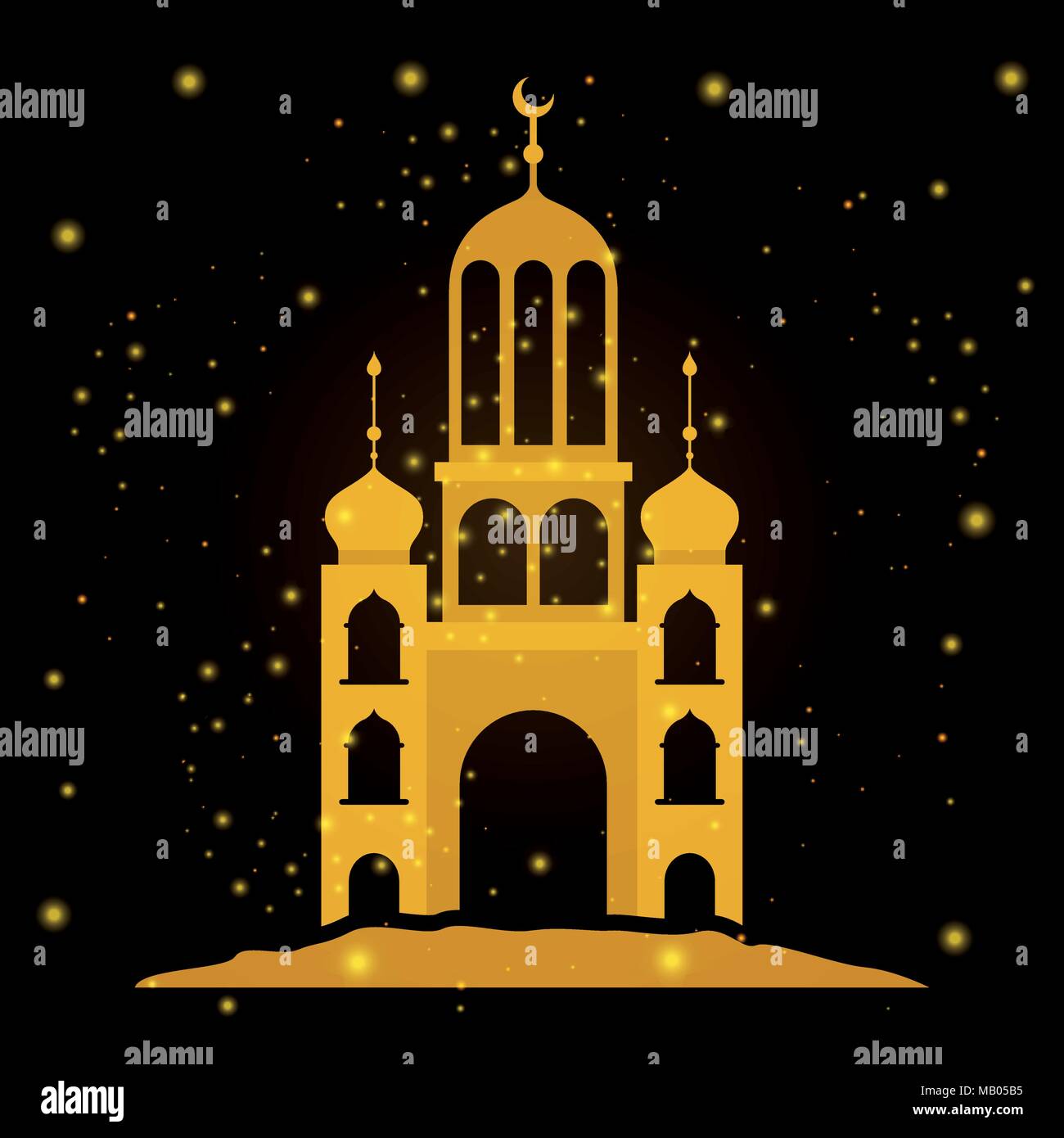 eid mubarak temple facade with moon Stock Vector Image & Art - Alamy