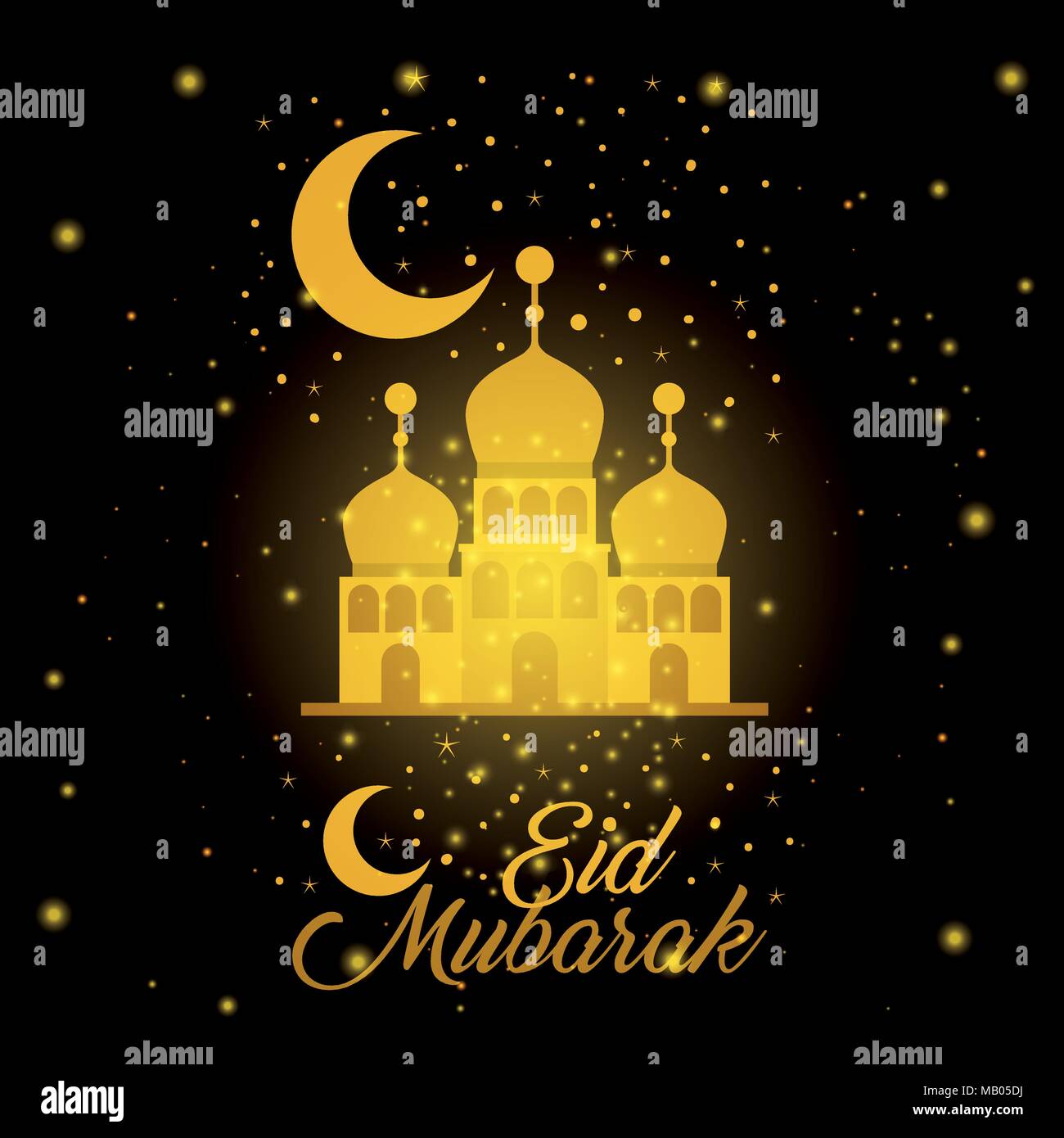 eid mubarak temple facade with moon Stock Vector Image & Art - Alamy