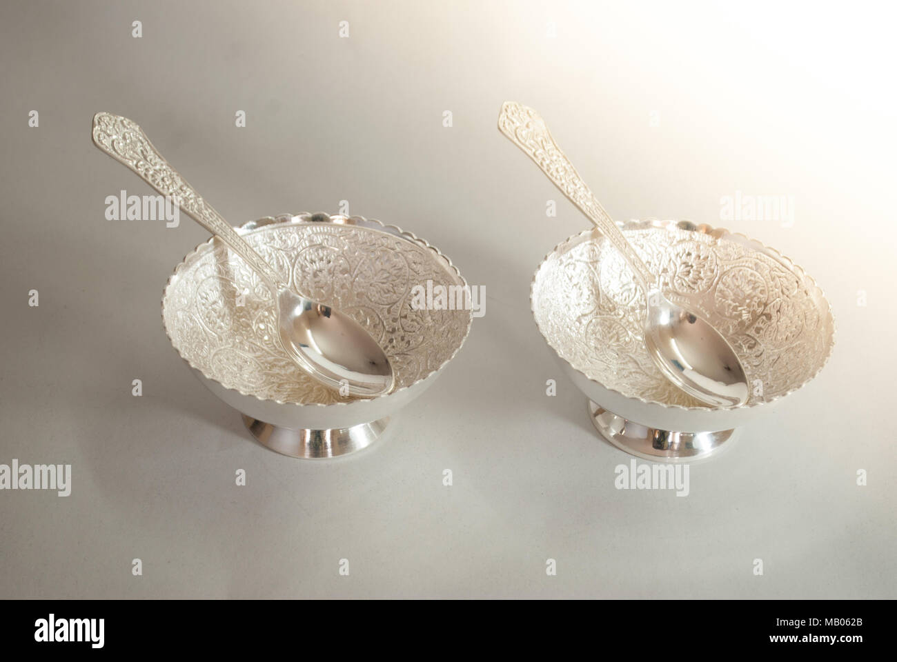Silver made utensil Stock Photo - Alamy