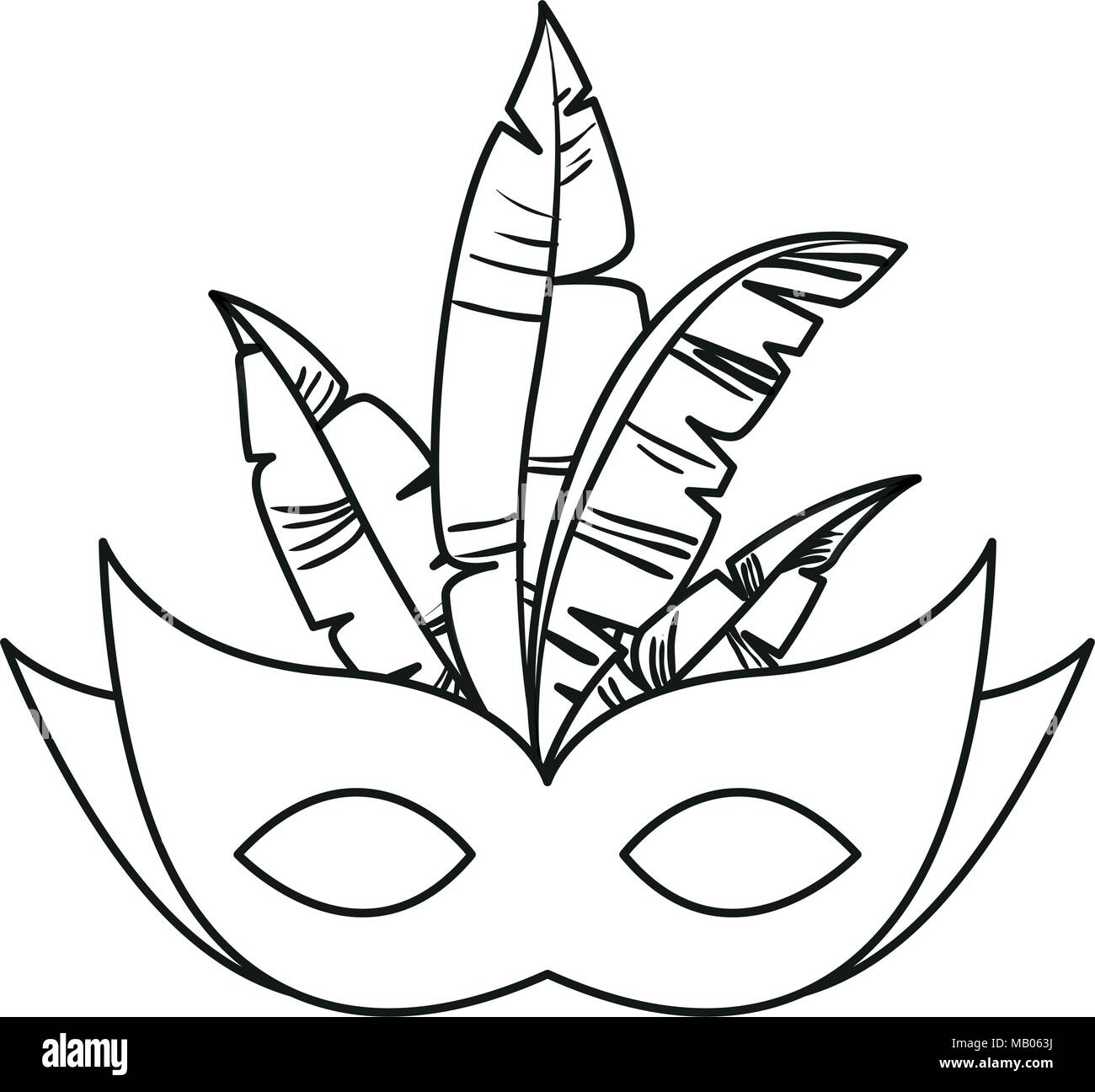 carnival mask with feathers Stock Vector Image & Art - Alamy