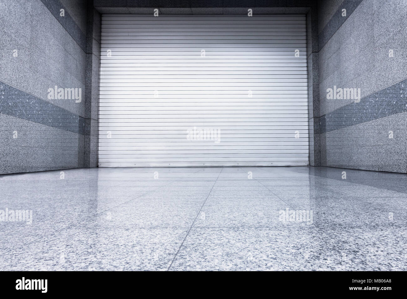 Roller shutter door, Indoor auto type, Steel shutter door Stock Photo ...