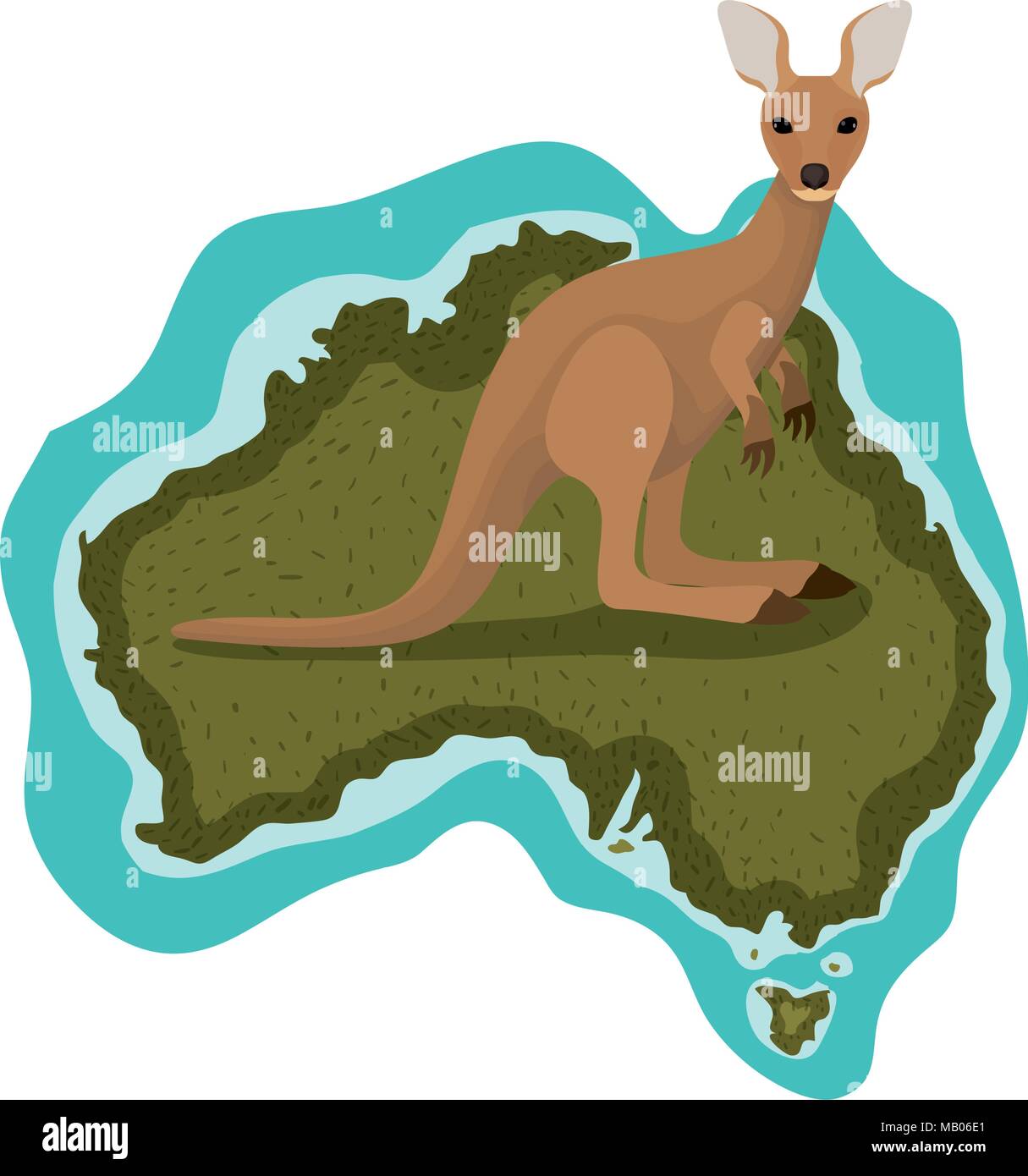 wild kangaroo over australian map Stock Vector Image & Art - Alamy