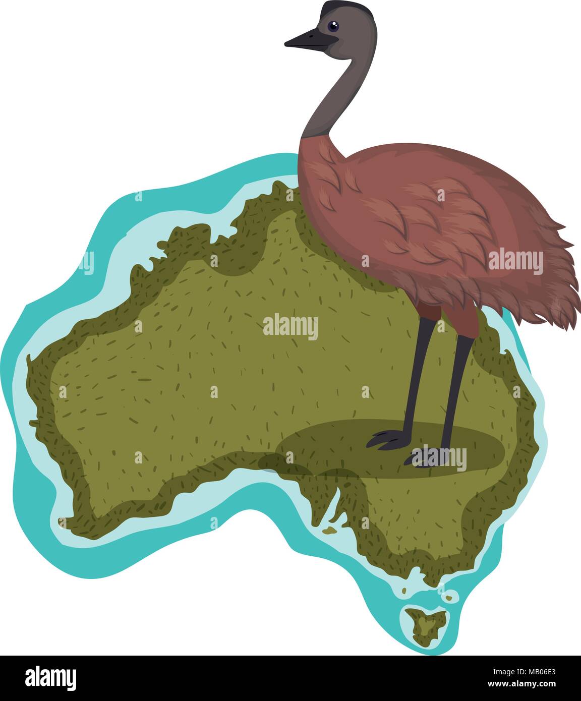 wild emu bird over australian map Stock Vector Image & Art - Alamy
