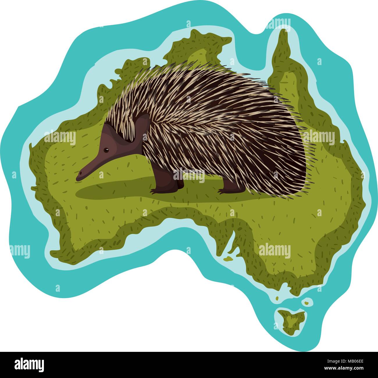 wild echidna over australian map Stock Vector Image & Art - Alamy
