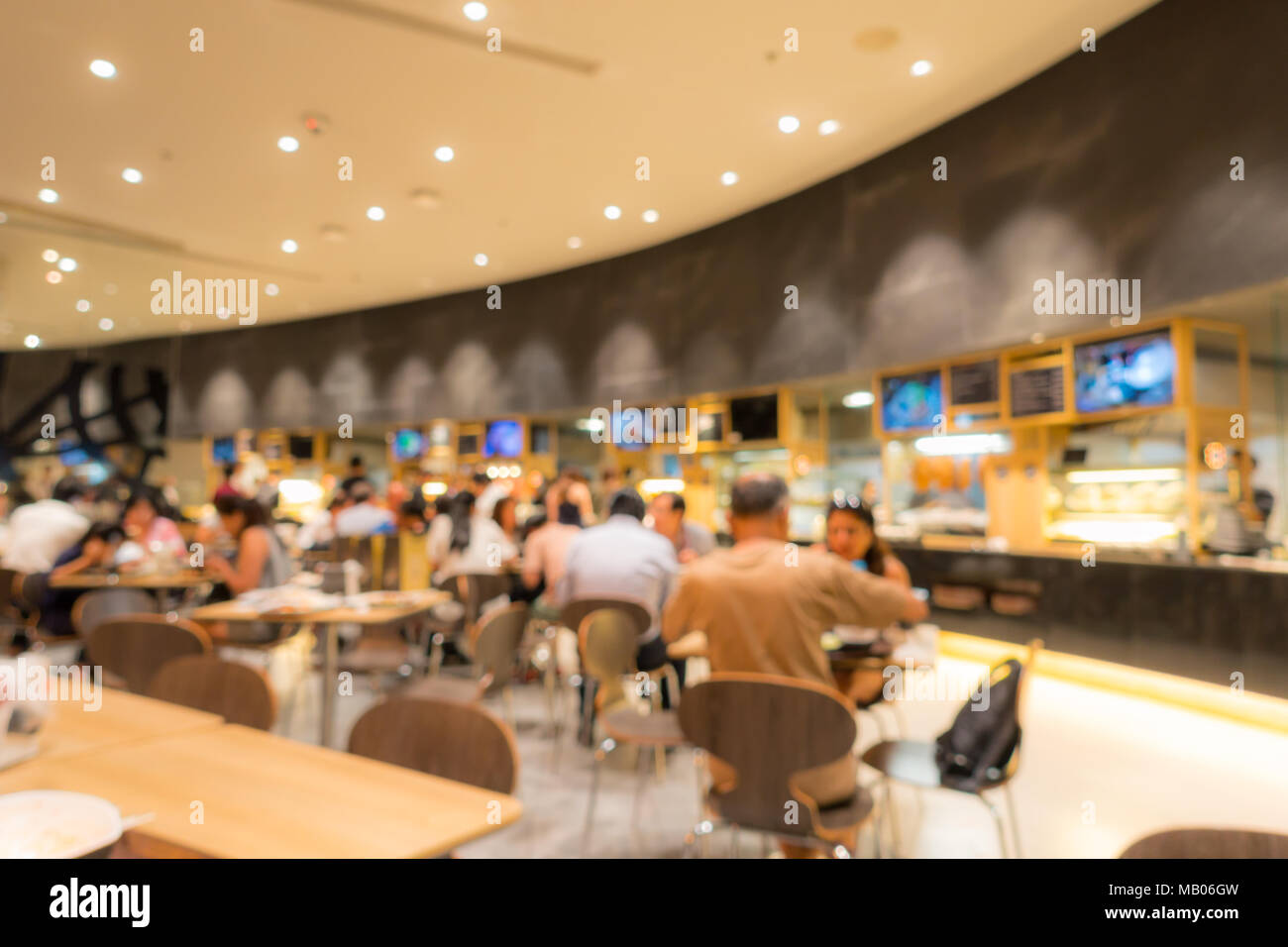 Food court and blur background Stock Photo - Alamy