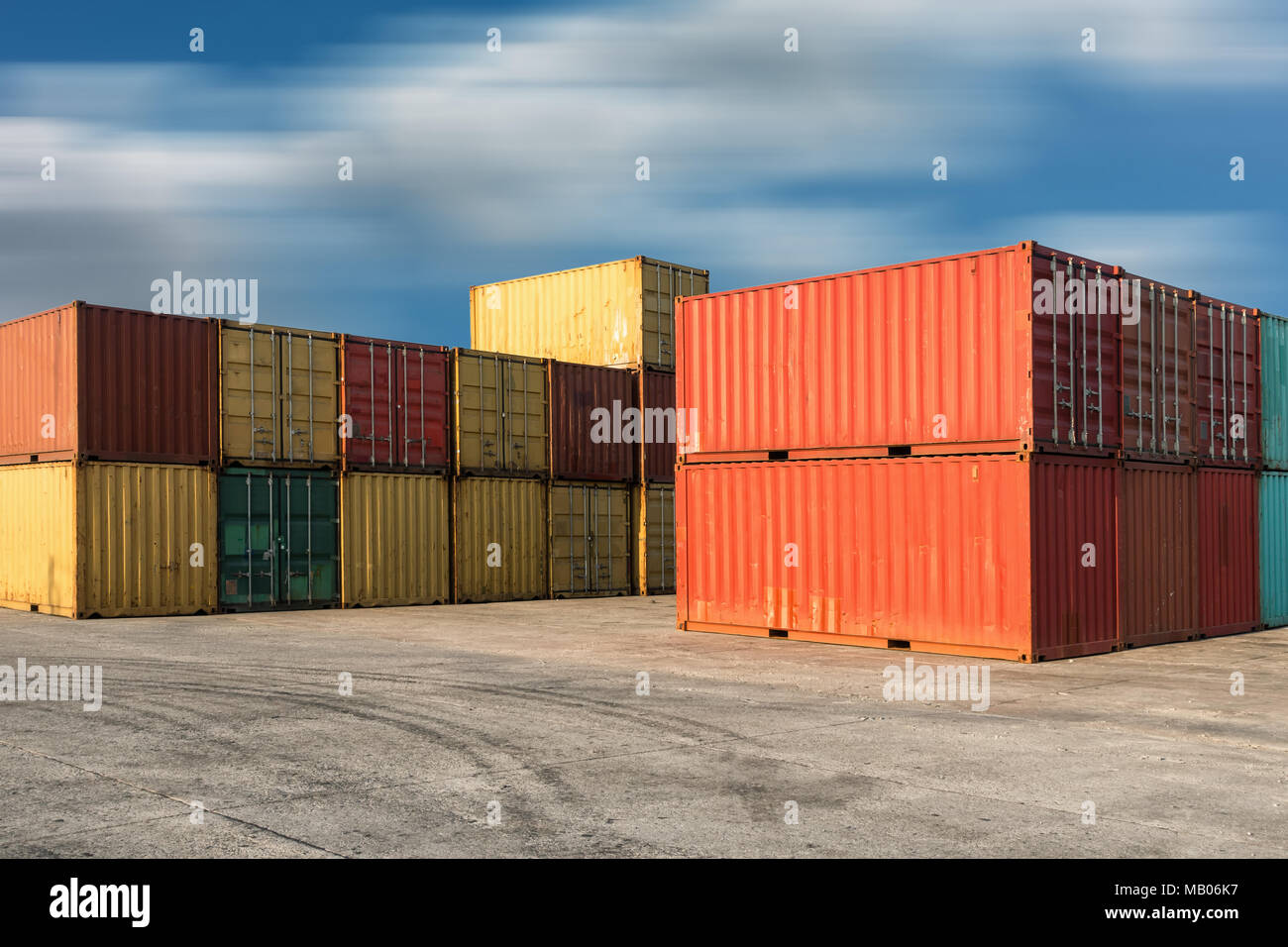 Handling stack of container shipping, Transportation business Stock ...