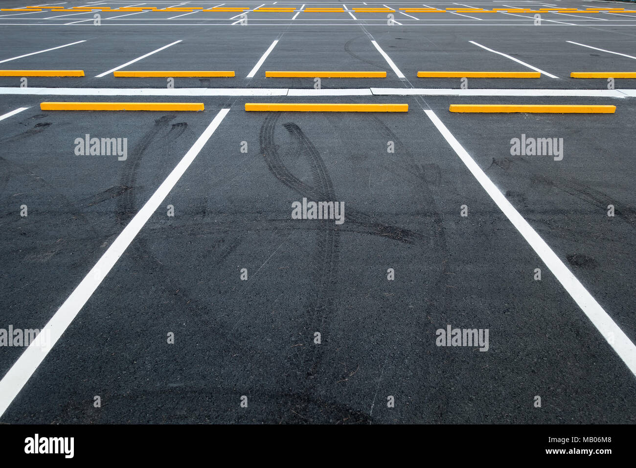 Empty car parking lots, Outdoor public parking Stock Photo - Alamy