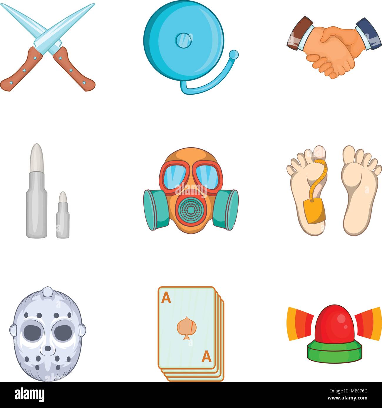 Unlawful act icons set, cartoon style Stock Vector Image & Art - Alamy