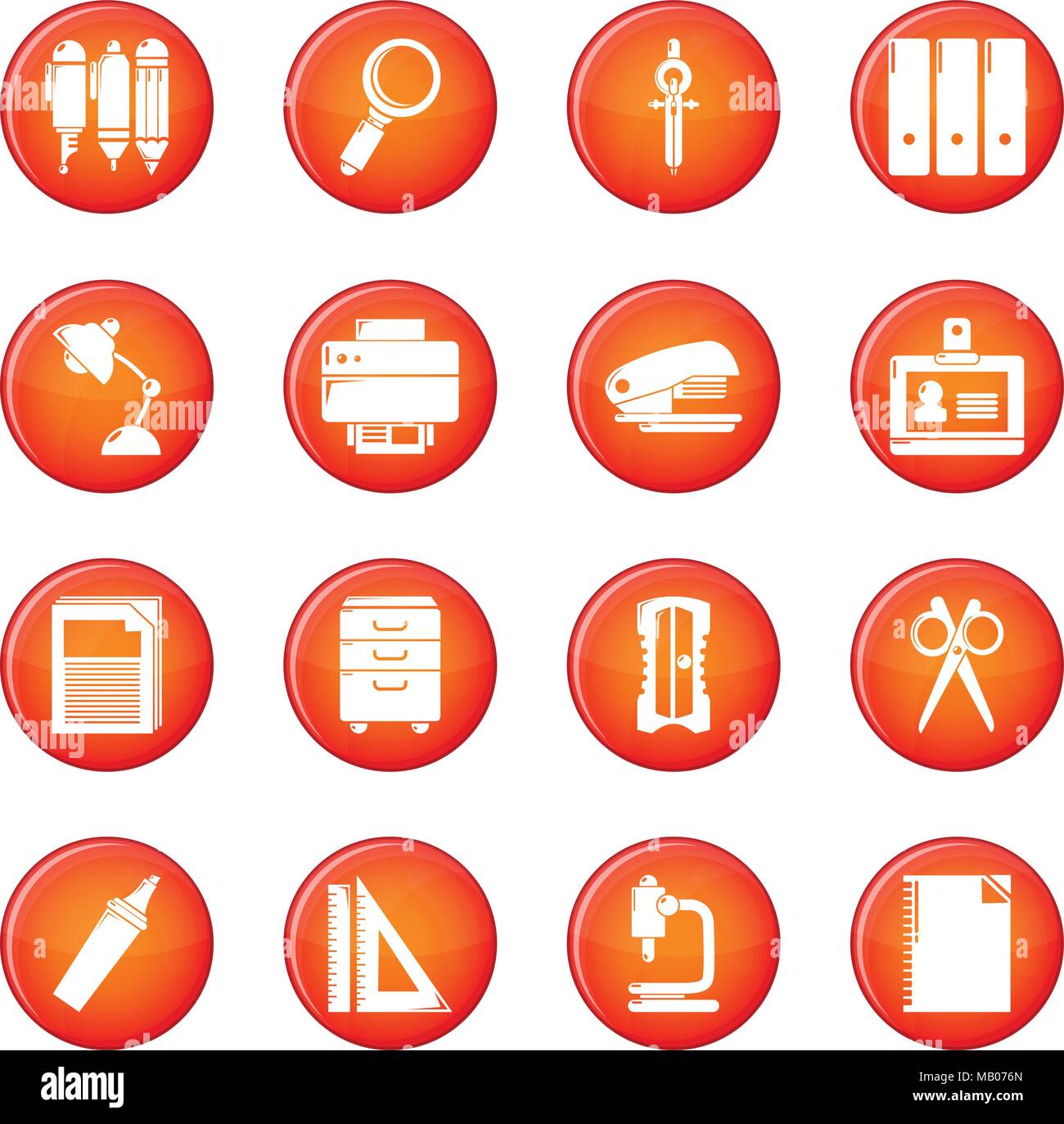 Stationery icons set red vector Stock Vector Image & Art - Alamy