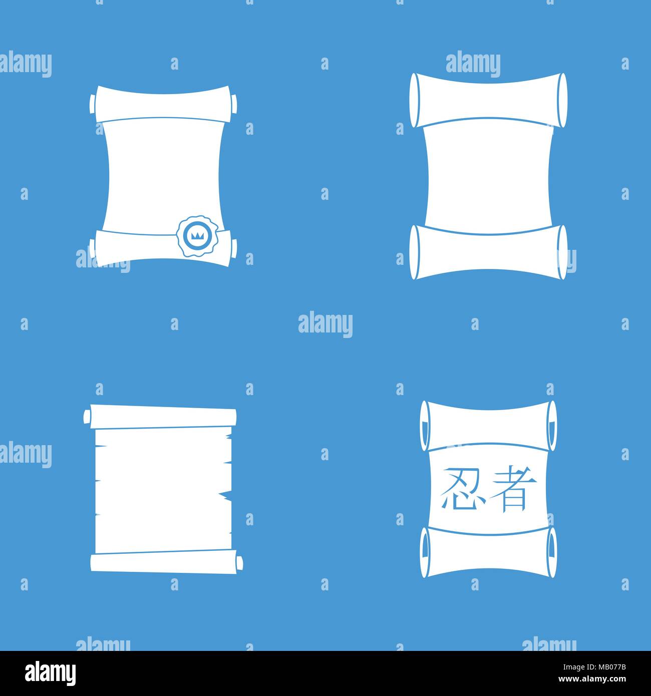 Papyrus icon blue set vector Stock Vector Image & Art - Alamy