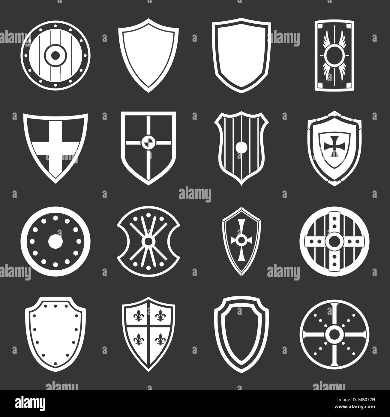 Shield frames icons set grey vector Stock Vector Image & Art - Alamy