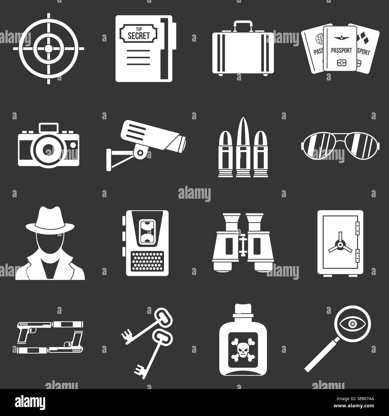 Spy tools icons set grey vector Stock Vector Image & Art - Alamy