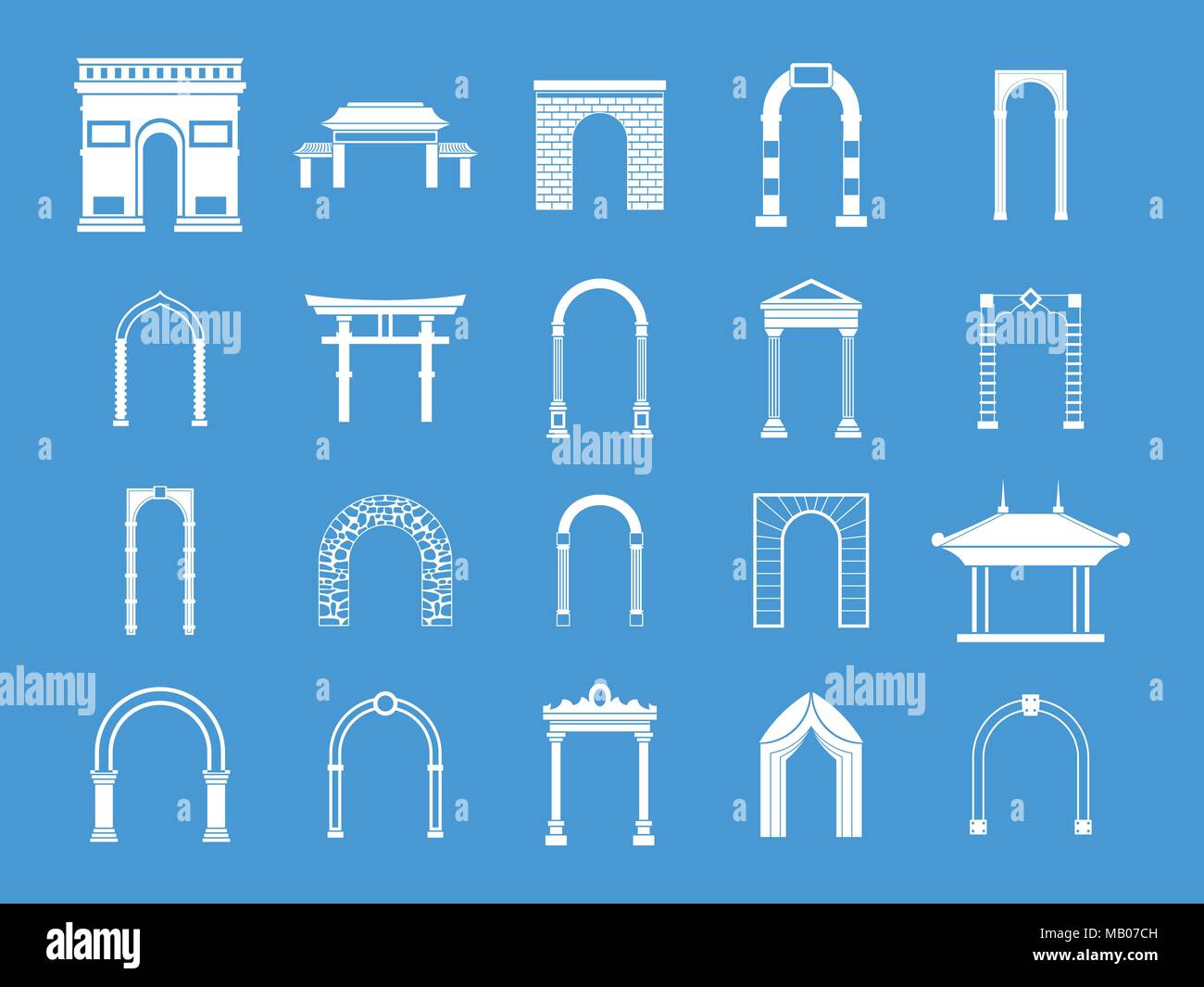 Arch icon blue set vector Stock Vector Image & Art - Alamy