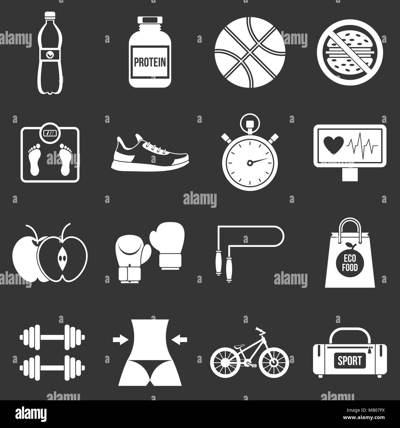Healthy life icons set grey vector Stock Vector Image & Art - Alamy