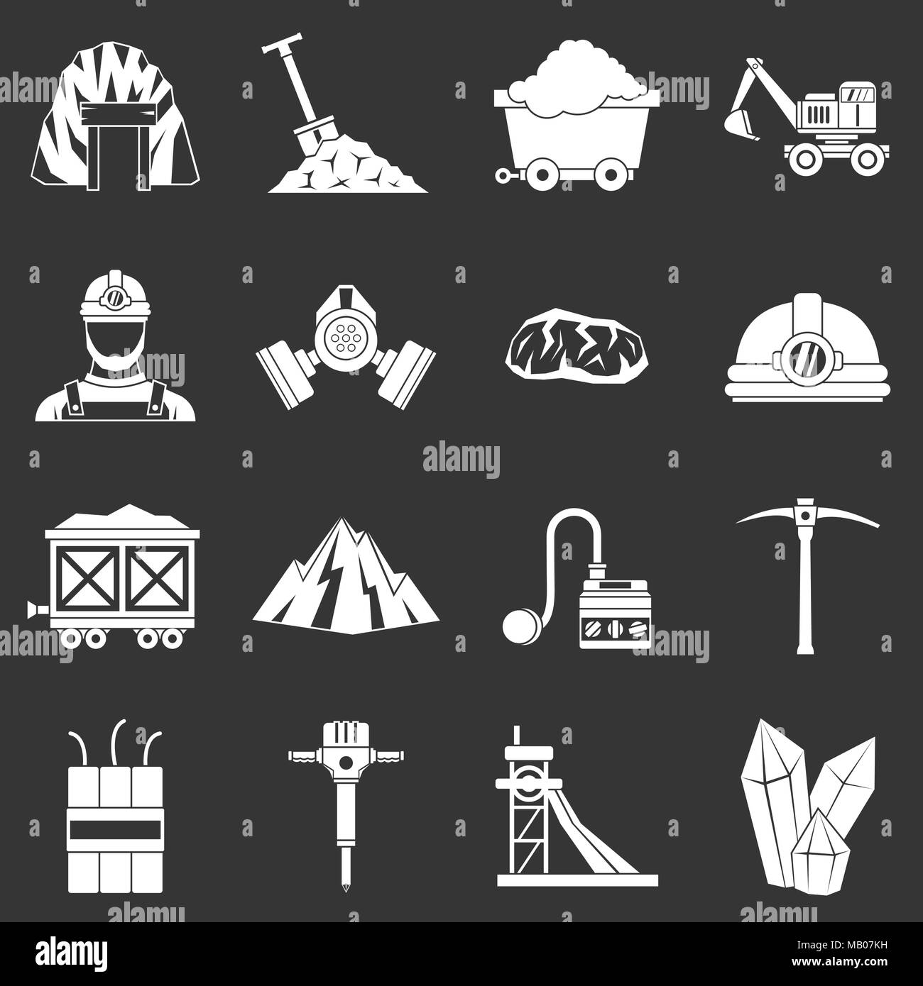 Miner icons set grey vector Stock Vector Image & Art - Alamy