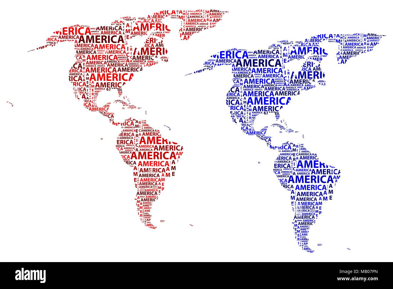 Sketch America letter text continent, America word - in the shape of ...
