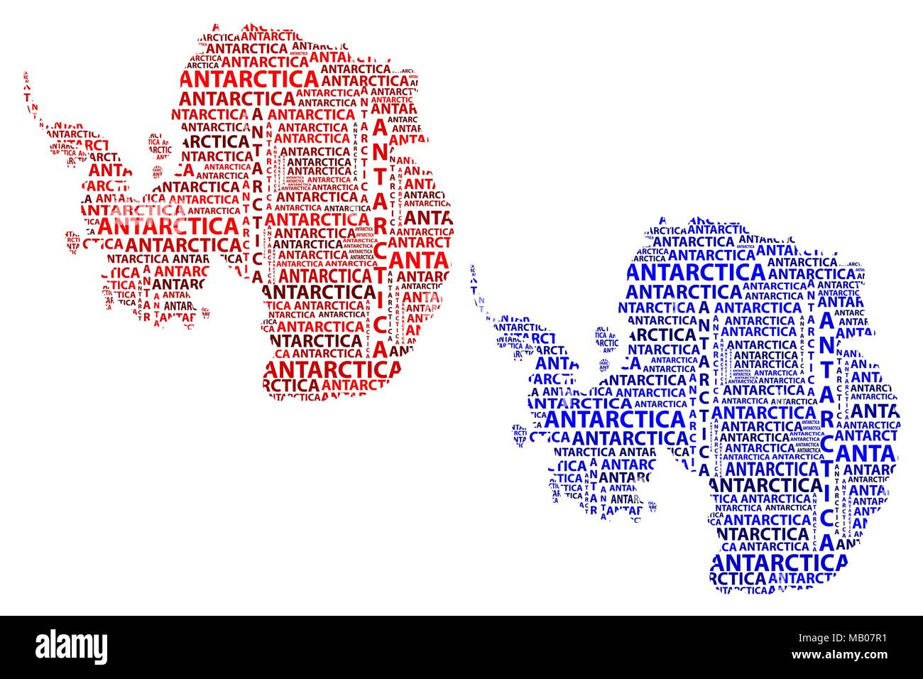 Sketch Antarctica letter text continent, Antarctic word - in the shape ...