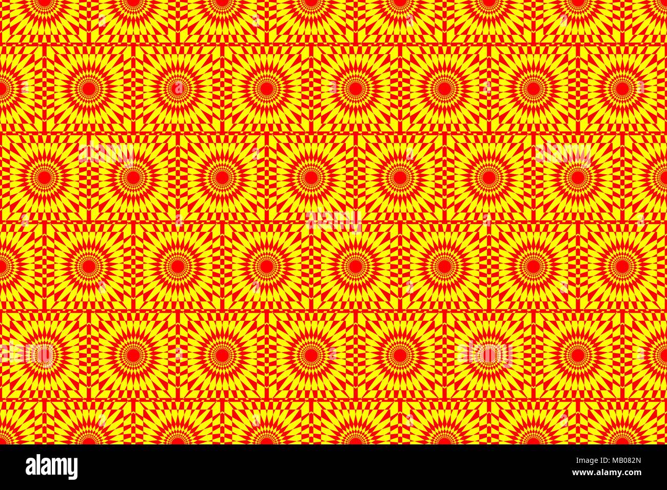 Abstract geometric pattern - red and yellow, Circular mathematical ...