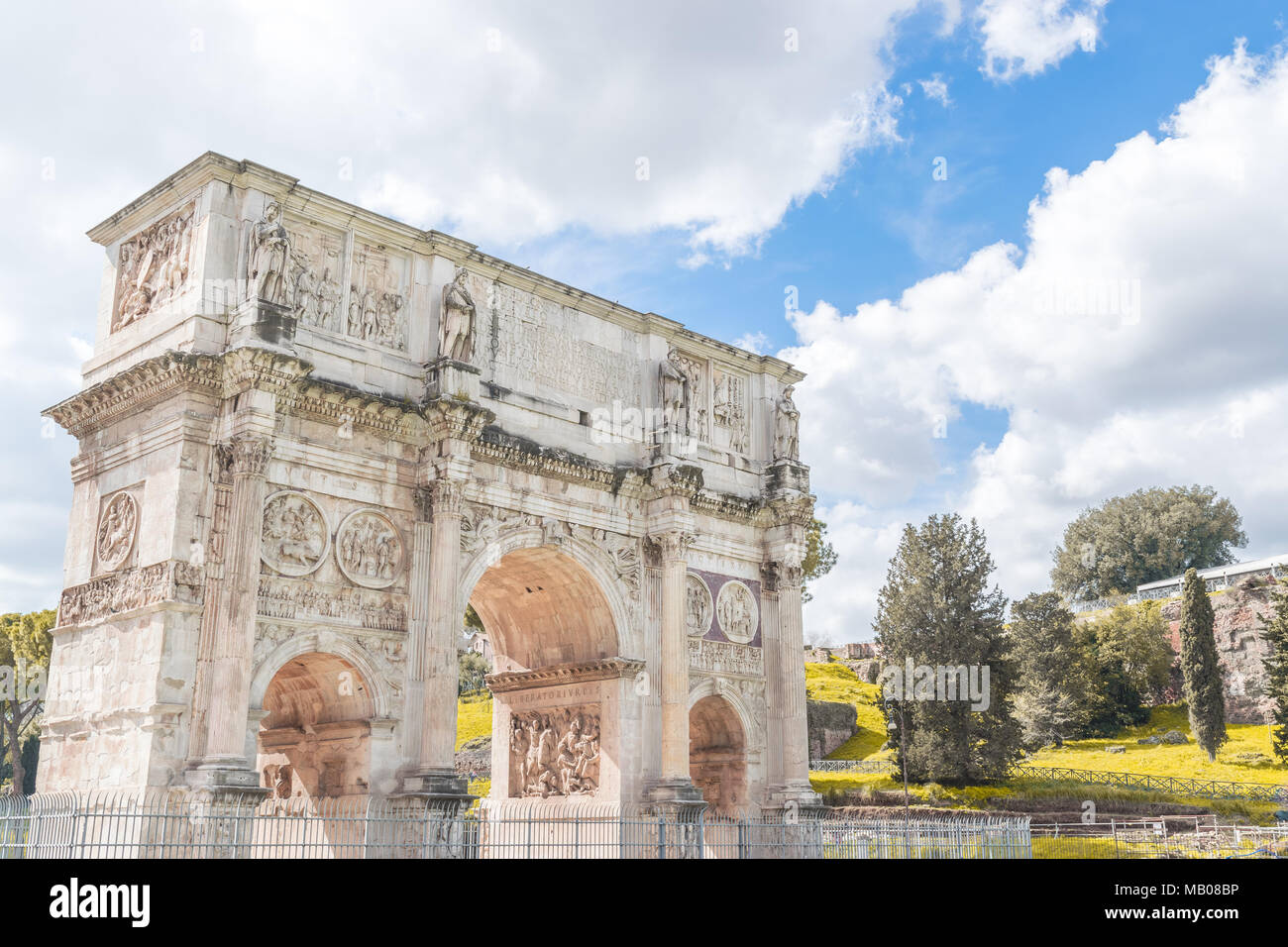 The Arch of Constantine in Rome with sky and clouds Stock Photo - Alamy