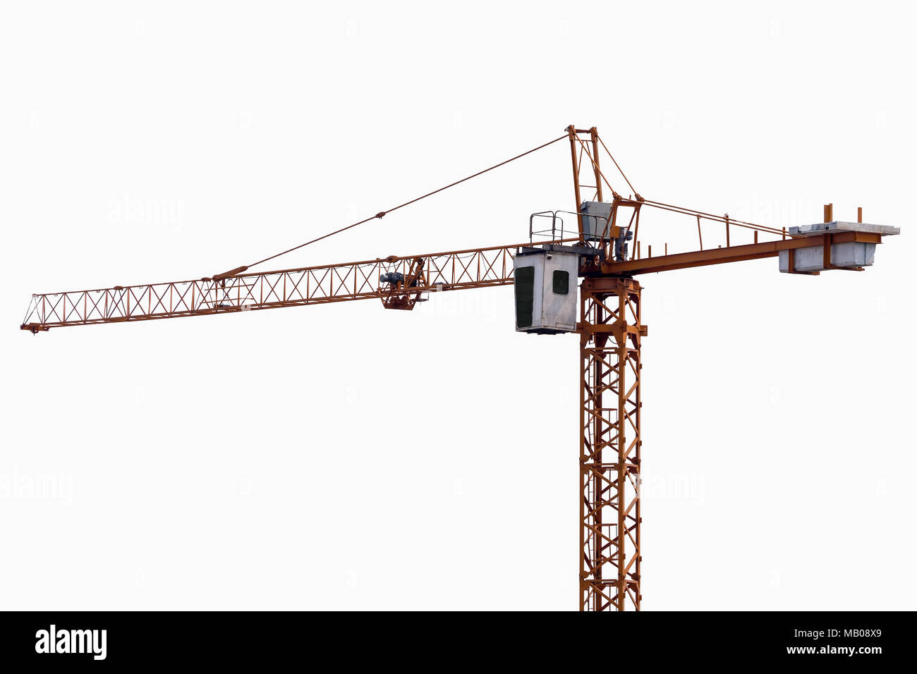 construction crane isolated on white with clipping path Stock Photo - Alamy