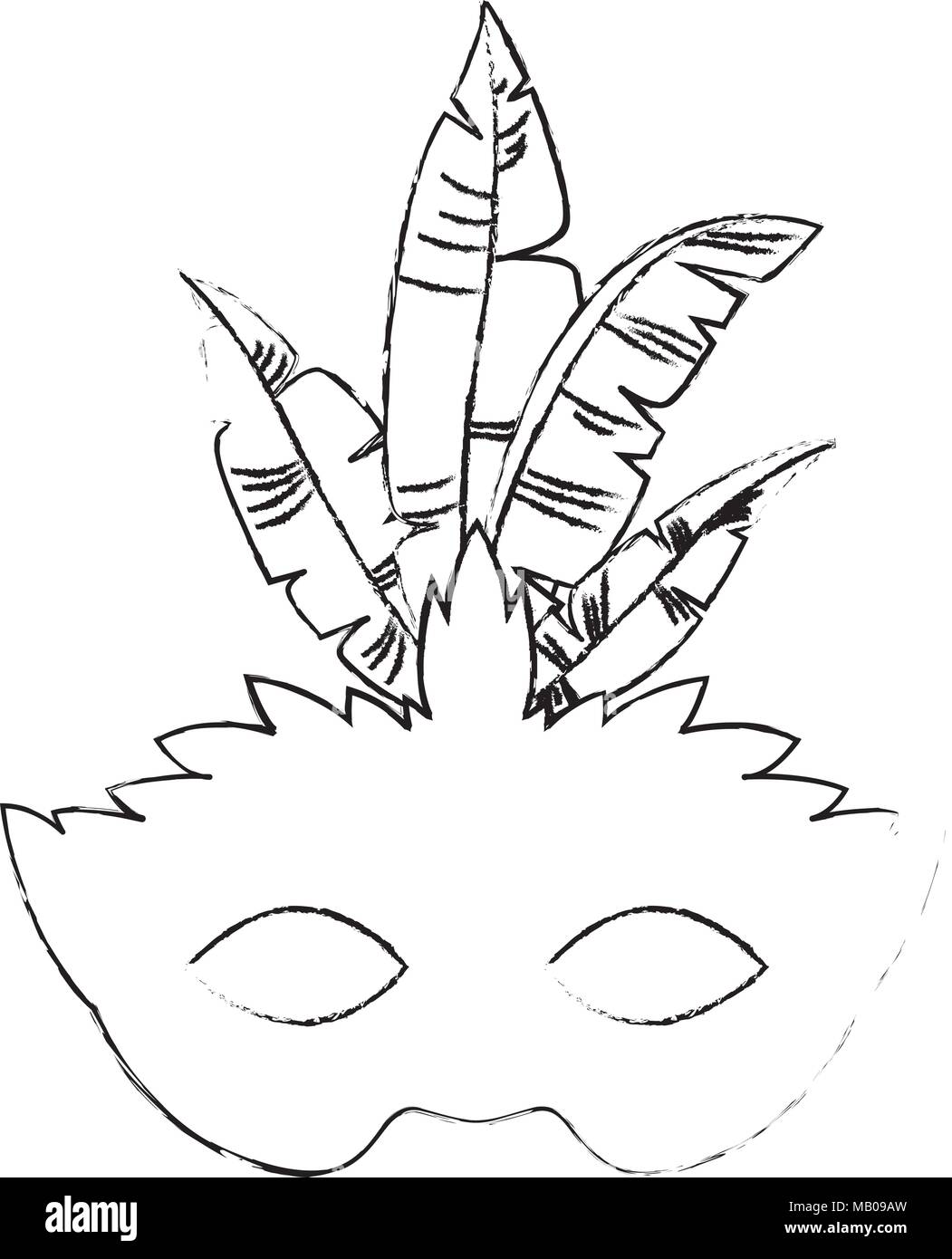 carnival mask with feathers Stock Vector Image & Art - Alamy