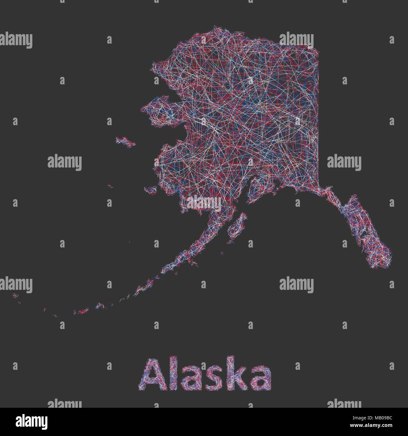 Alaska map Stock Vector Images - Alamy