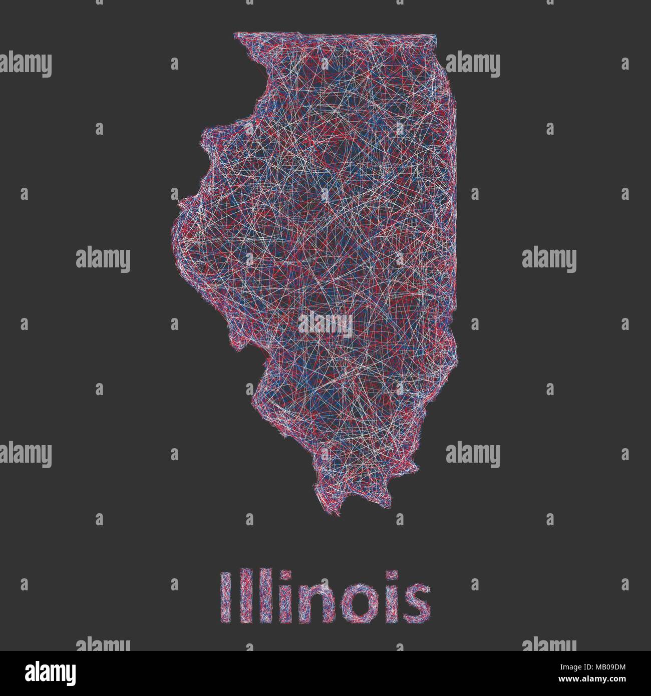 Illinois line art map Stock Vector Image & Art - Alamy