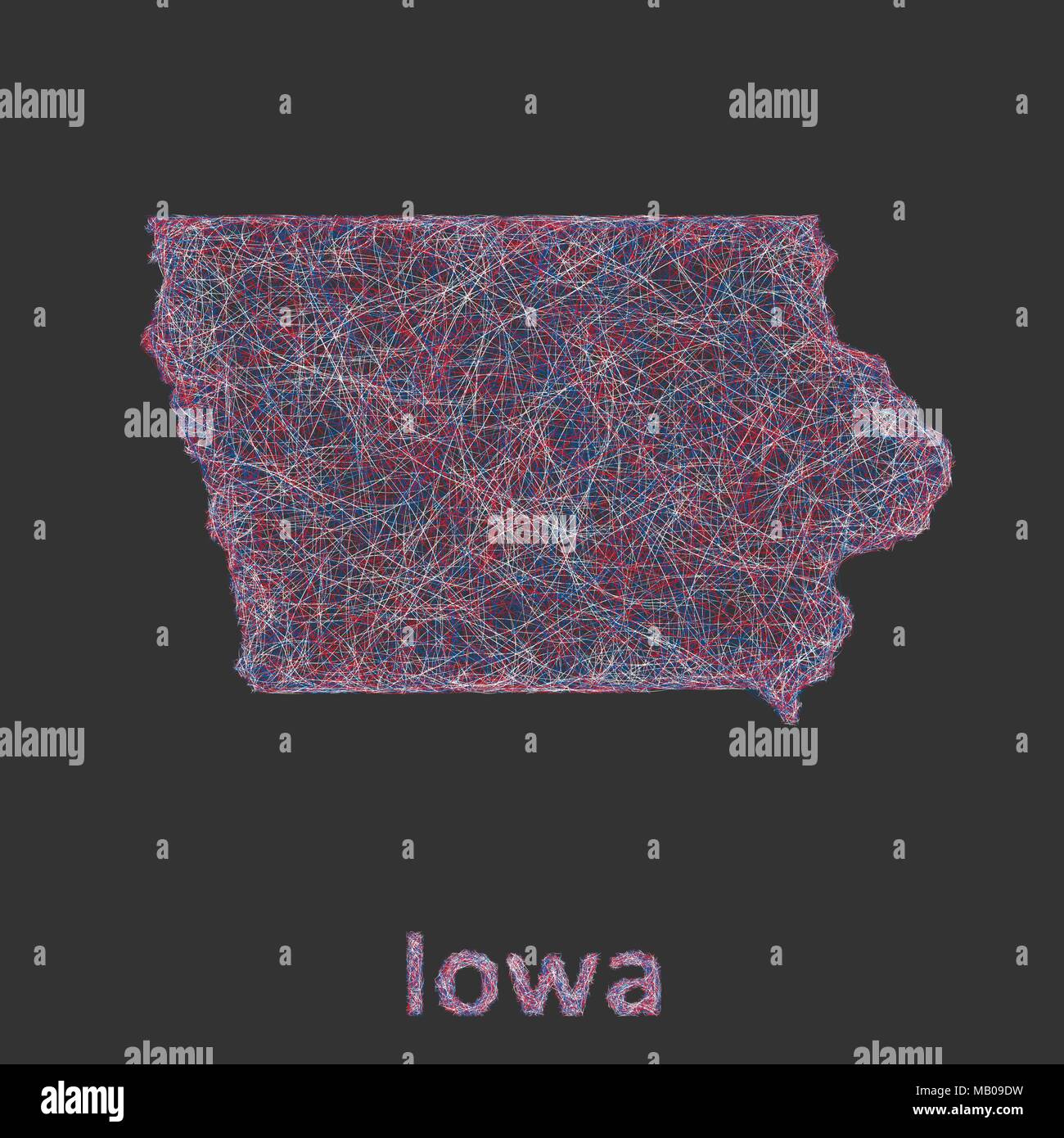 Iowa line art map Stock Vector Image & Art - Alamy