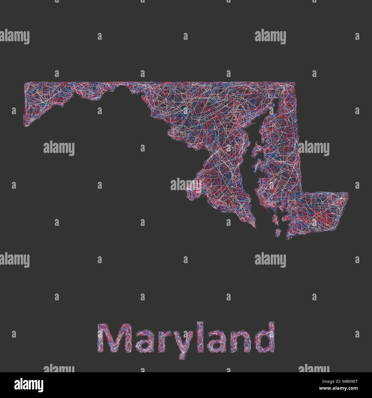 Maryland line art map Stock Vector Image & Art - Alamy