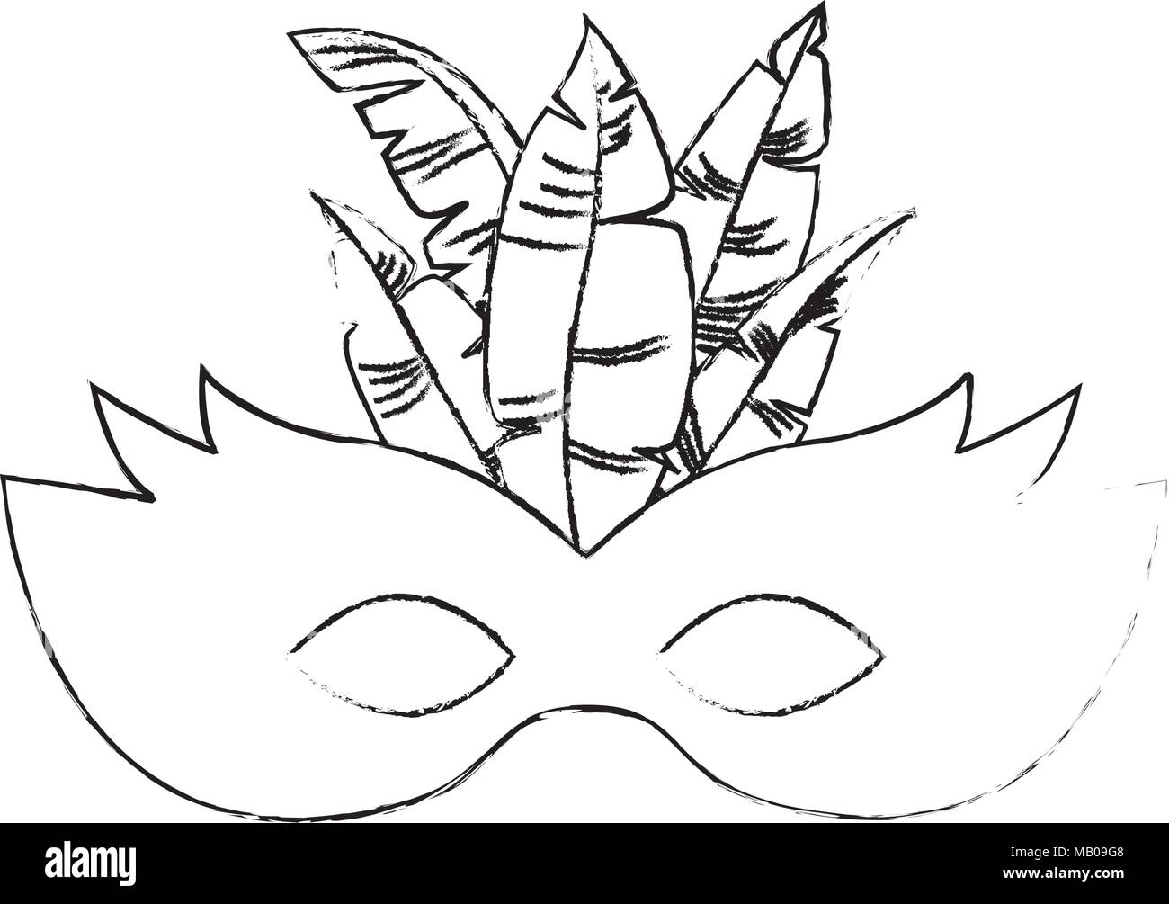 carnival mask with feathers Stock Vector Image & Art - Alamy
