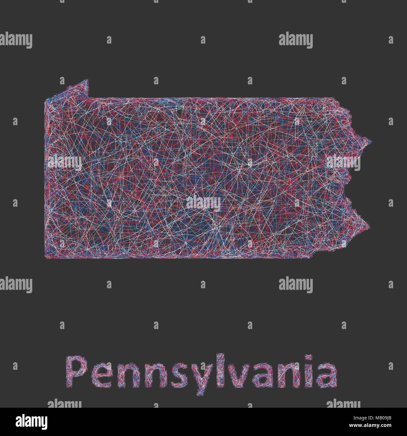 Pennsylvania line art map Stock Vector Image & Art - Alamy
