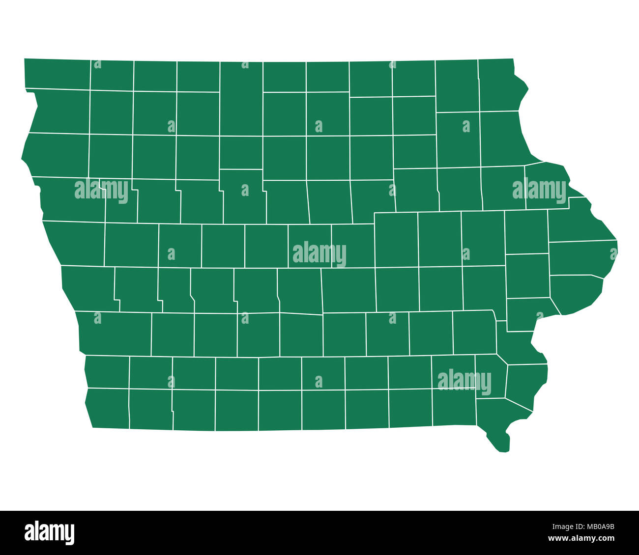 Map of Iowa Stock Photo - Alamy