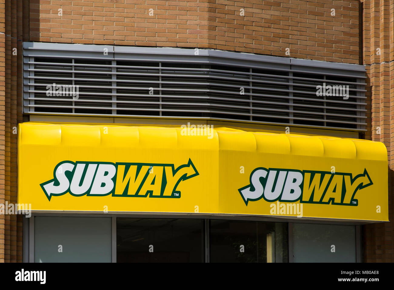 NEW YORK, USA - AUGUST 27, 2017: Detail of the Subway restaurant in New ...